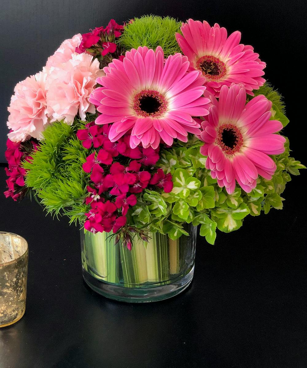 Hot Stuff Pink & Green Flower Arrangement | Las Vegas Florist
